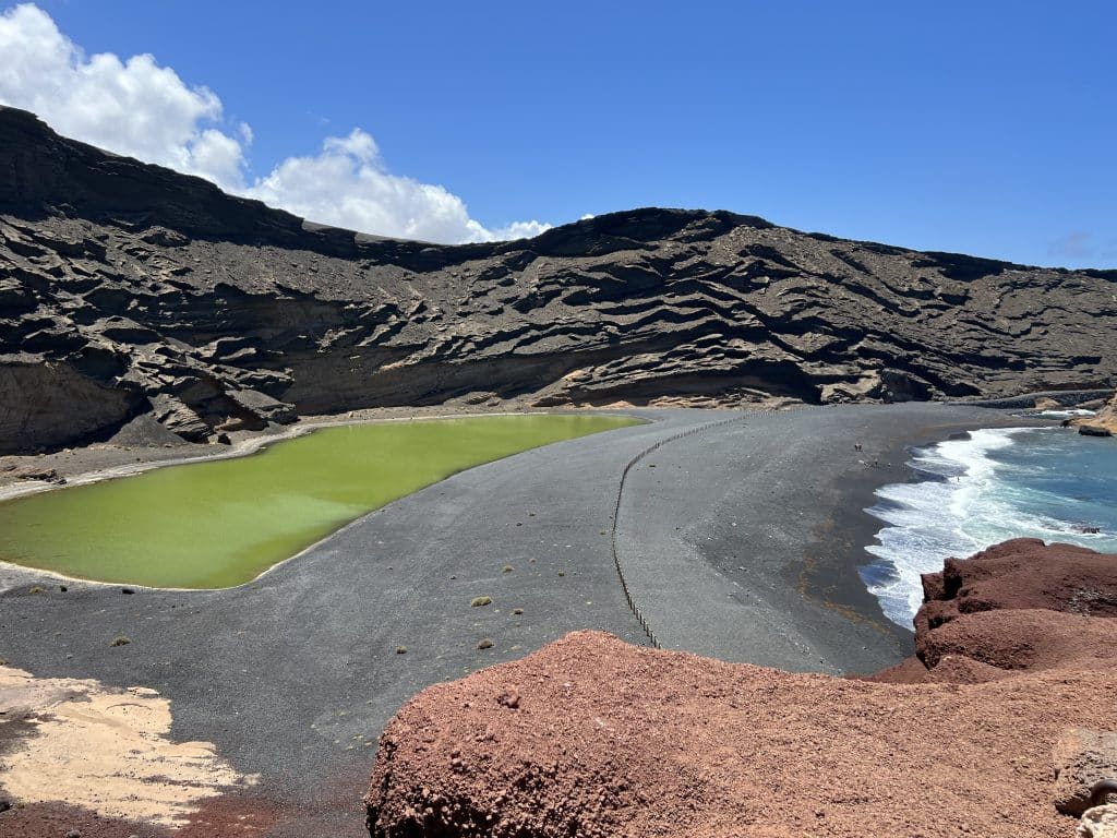 El Lago Verde Lanzarote – Green Lagoon at the half-submerged volcanic ...